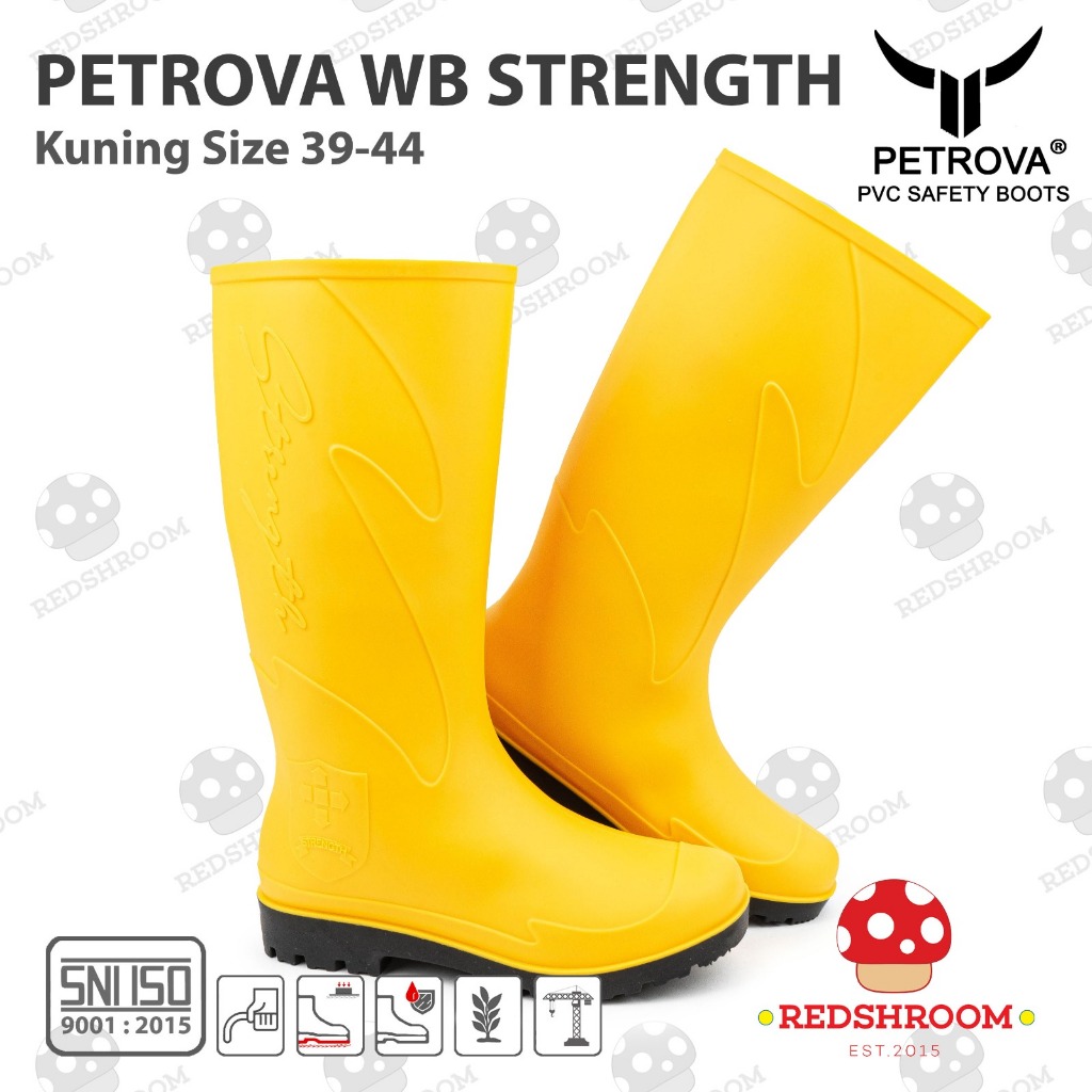 Jual Sepatu Boots Tinggi PETROVA STRENGTH WATERBOOTS Kuning-Boots Karet ...