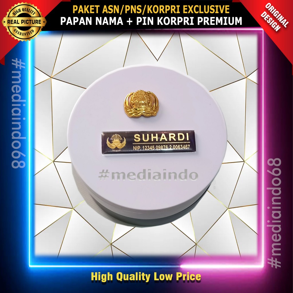 Jual Paket ASN/PNS Papan Nama/ Name Tag/Nama Dada + PIN KORPRI Premium ...