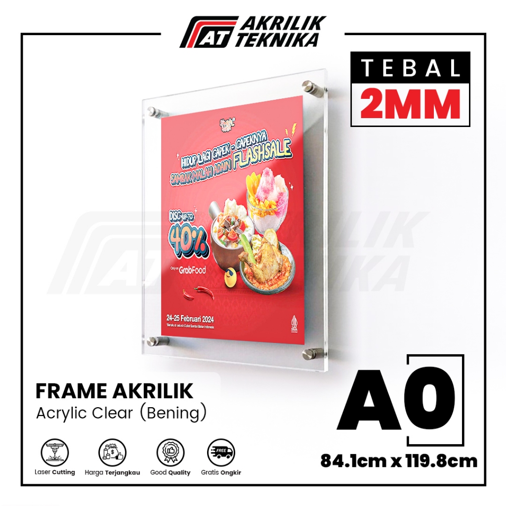 Jual Frame Akrilik A0 / Bingkai Poster Dinding / Display Menu Acrylic | Shopee Indonesia