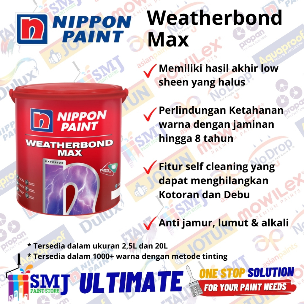 Jual (KARGO) Cat Tembok Eksterior NIPPON PAINT WEATHERBOND MAX Warna ...
