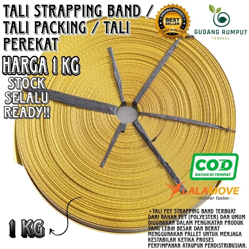 Jual Tali Strapping Band Warna 15mm Tali Packing WARNA KUNING 1 KG ...