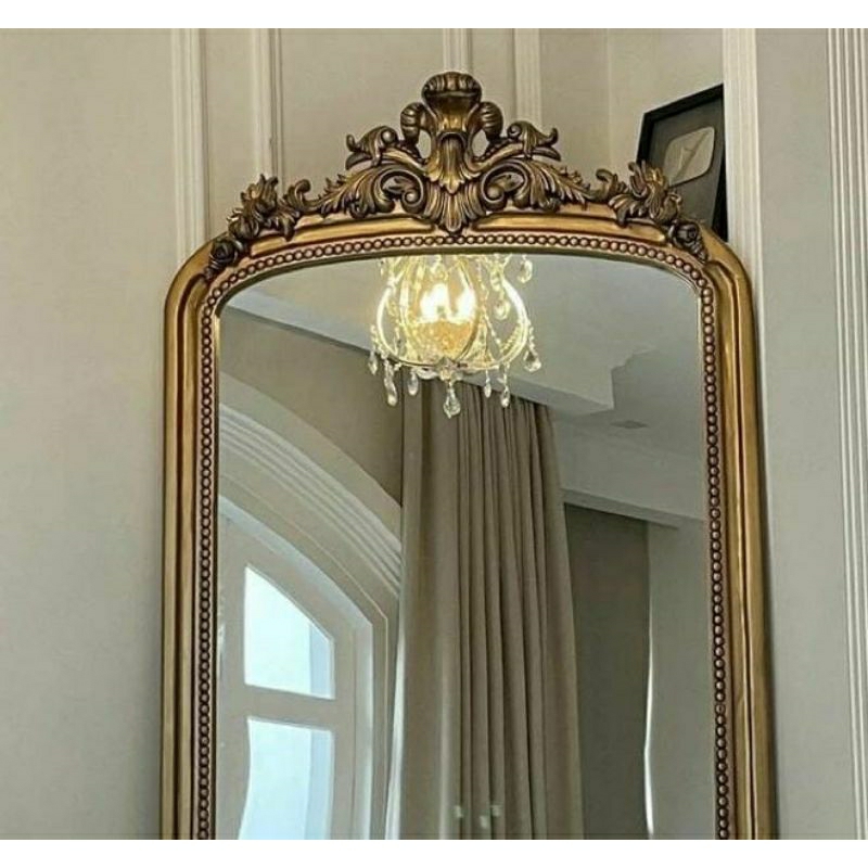 Jual standing mirror cermin kaca mirror body ukir aesthetic furniture ...