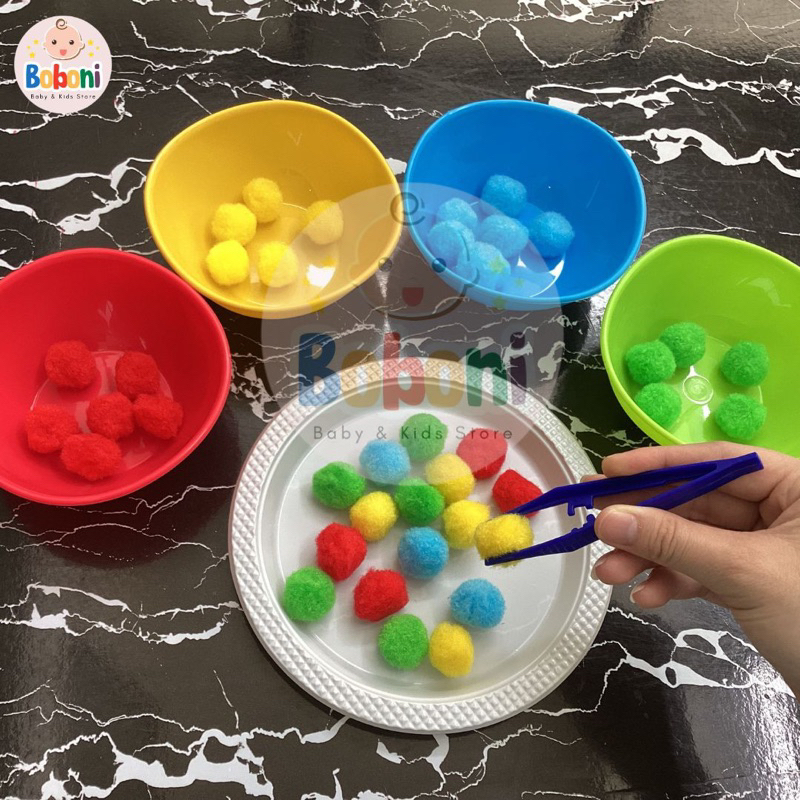 Jual Colour Sorting Activity/Mengelompokkan Warna/Pom-Pom Balls ...
