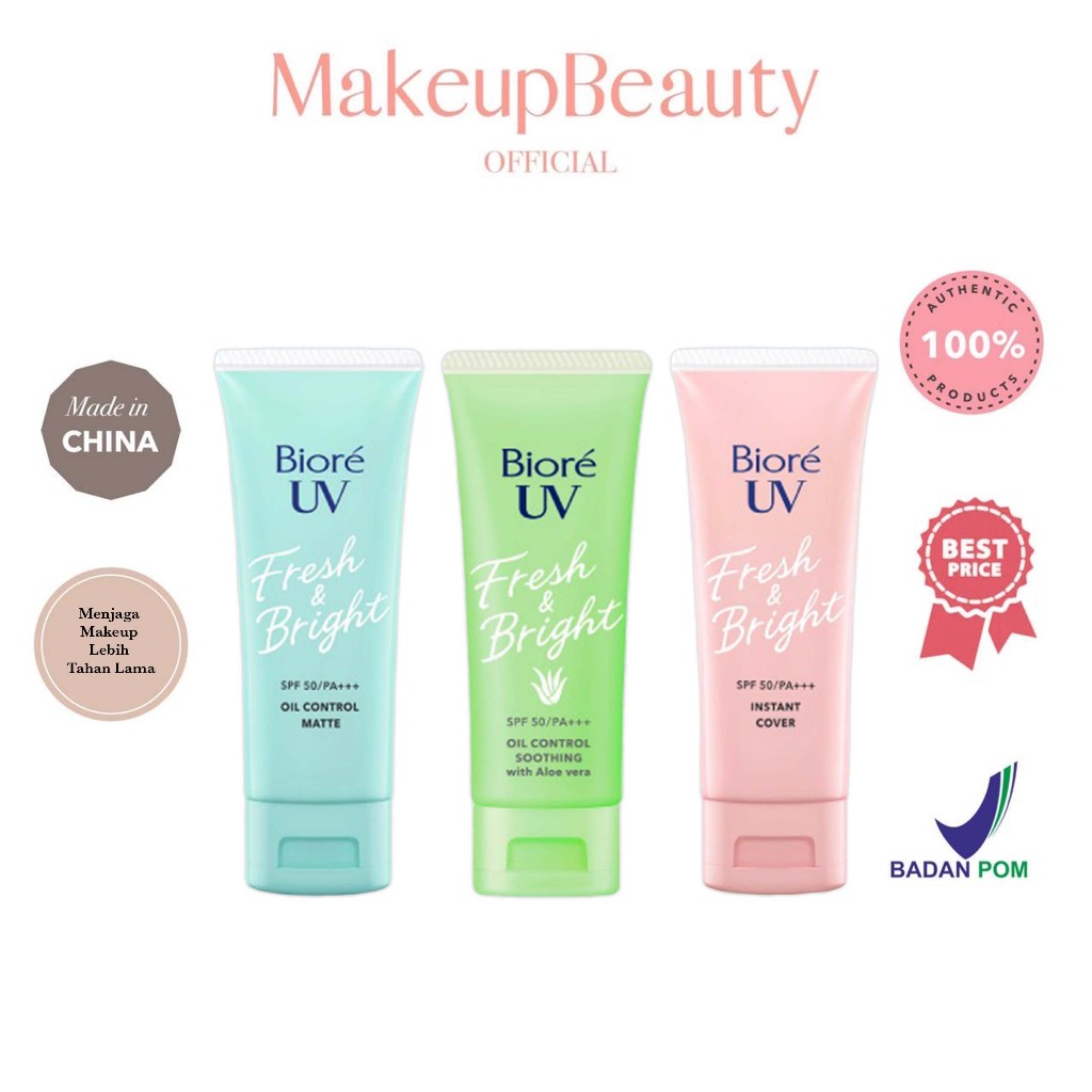 Jual BIORE Fresh & Bright UV SPF 50 PA+++ - Oil Control Matte | Instant Cover | Oil Control ...