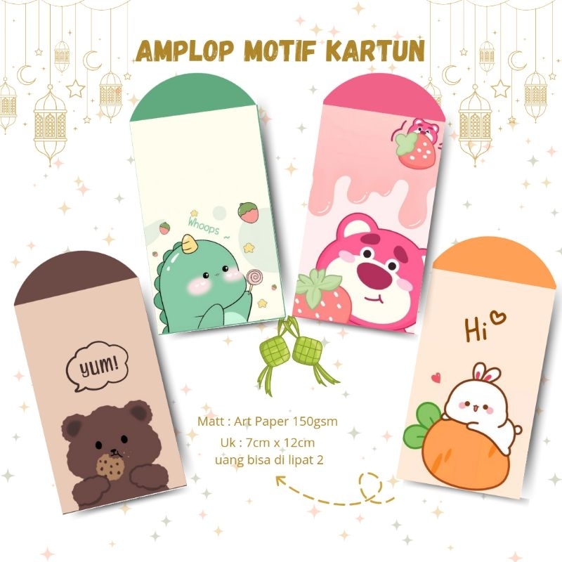 Jual Amplop Lebaran Kartun Lucu 2024// Amplop Thr Murah // Amplop ...