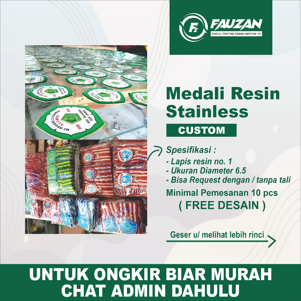 Jual medali resin stainles custom wisuda Resin Arkrilik untuk TK SD SMP ...