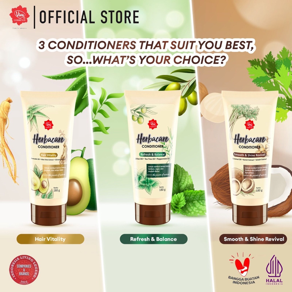 Jual Viva Herbacare Conditioner - 180 gr (tersedia 3 varian) | Shopee ...