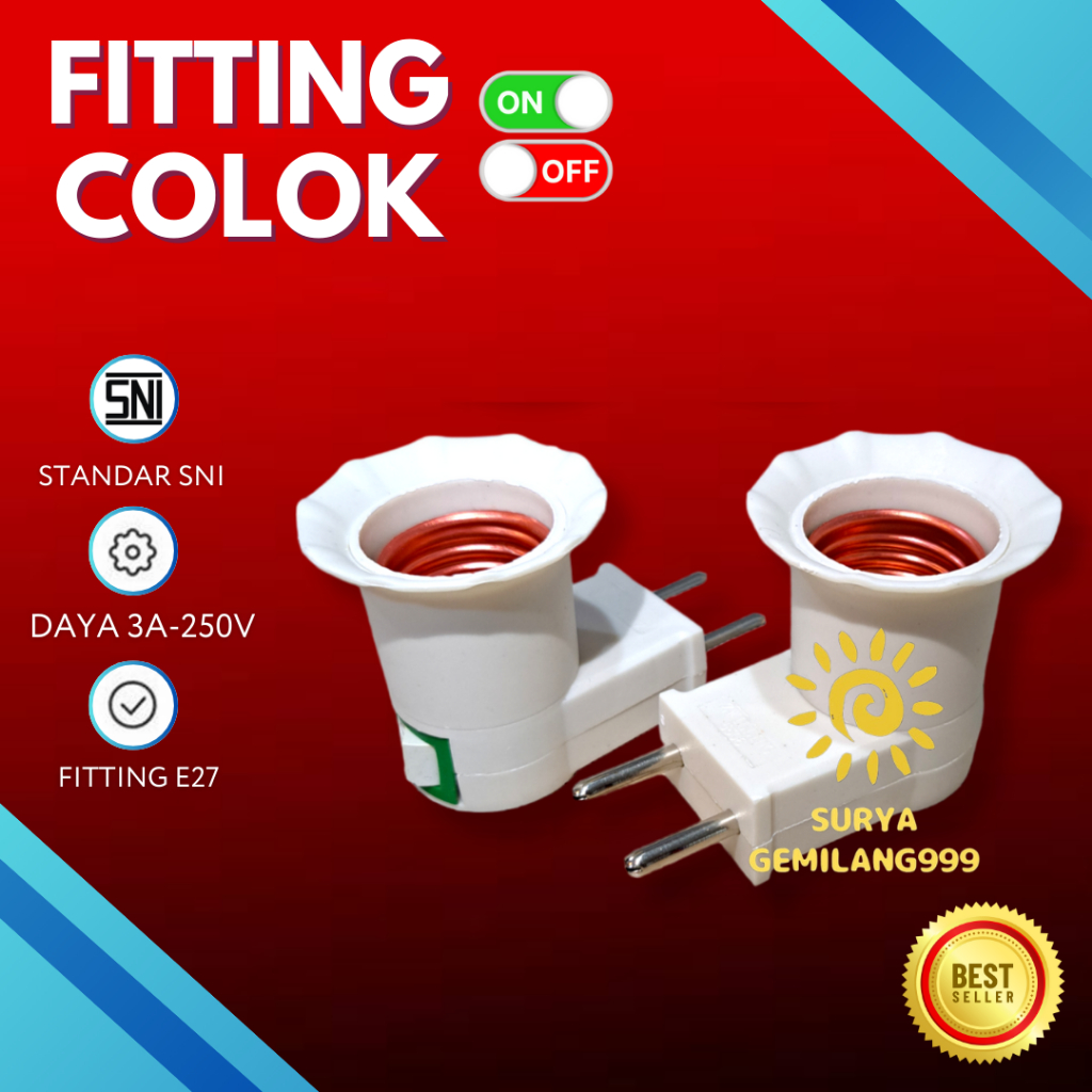 Jual Fiting Colok + Saklar / Fitting Colok + Saklar E27 | Shopee Indonesia