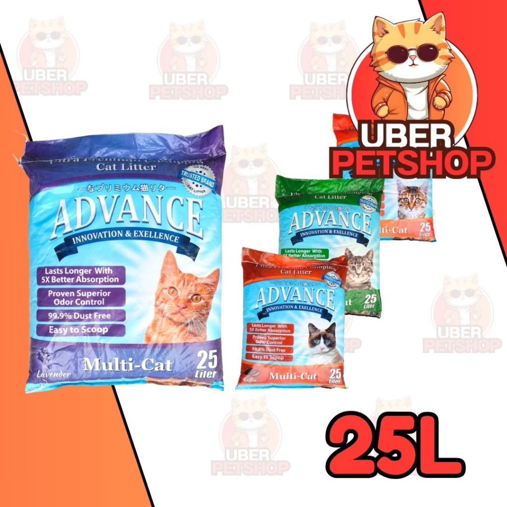 Jual Pasir Kucing Gumpal Wangi ADVANCE 25 liter | Shopee Indonesia