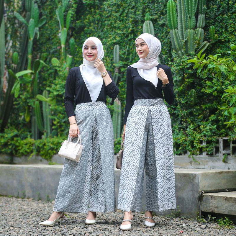 Jual Celana panjang kulot batik layer kekinian modern | Shopee Indonesia