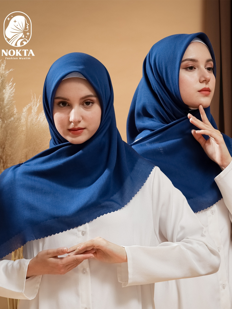 Jual Hijab Premium Segi empat | Arabian Voal Original | Hijab Polos 110x110 | Biru Tua | Shopee ...