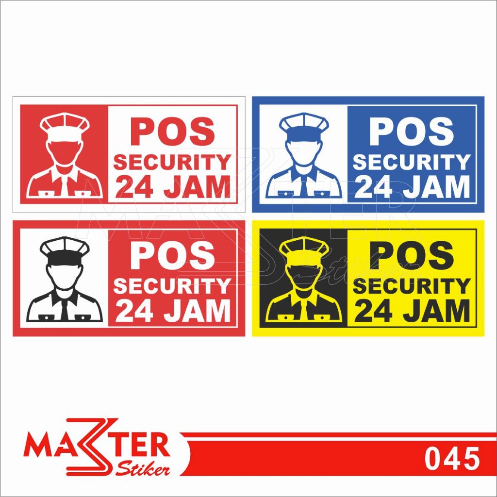 Jual 045 - Stiker POS Security 24 Jam, Sticker Vinyl, Premium, Tahan ...