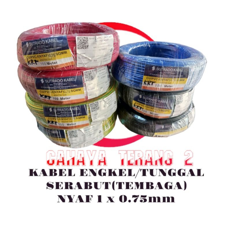 Jual Kabel NYAF Serabut TEMBAGA 1x0.75mm SUTRADO (PER METER) | Shopee Indonesia