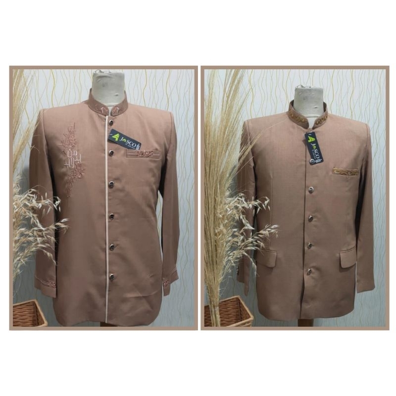 Jual Jasco Tasik Jas Koko Motif Bordir Jasko Warna Coklat Jasko Pria ...