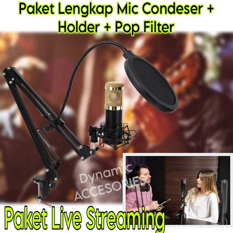 Jual Paket Live Streaming Broadcast microphone Condenser dan Stand Mic ...