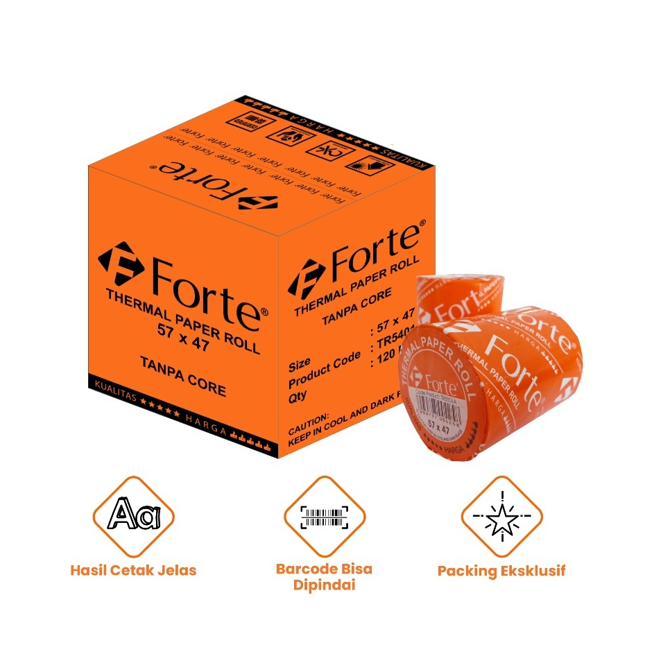 Jual Kertas Thermal FORTE Printer Kasir 57x47 (1 PCS) | Shopee Indonesia