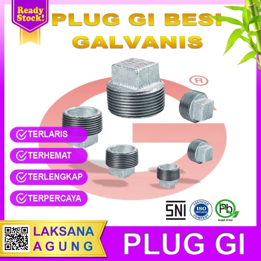 Jual Plug Gi 2 inch Galvanis G-Brand | Dop pipa 2" inch drat luar besi ...