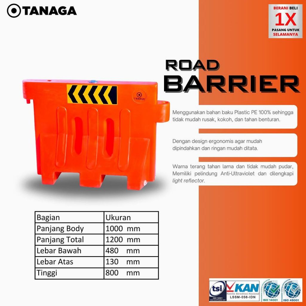 Jual ROAD BARRIER TANAGA PEMBATAS JALAN MARKA | Shopee Indonesia