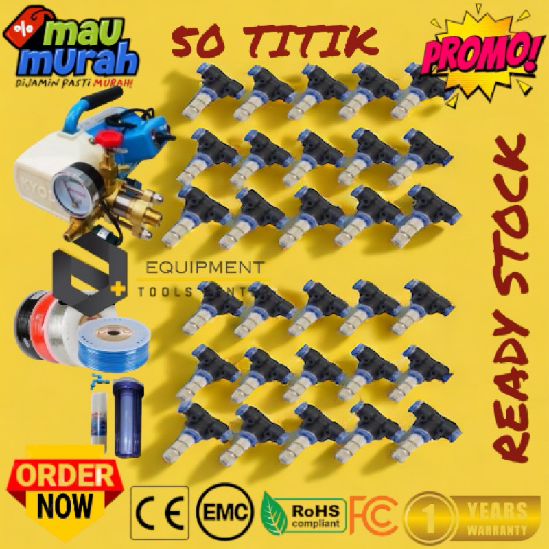 Jual Mesin Kabut Embun Misting 50Titik Sprayer Tanaman Lengkap Set ...