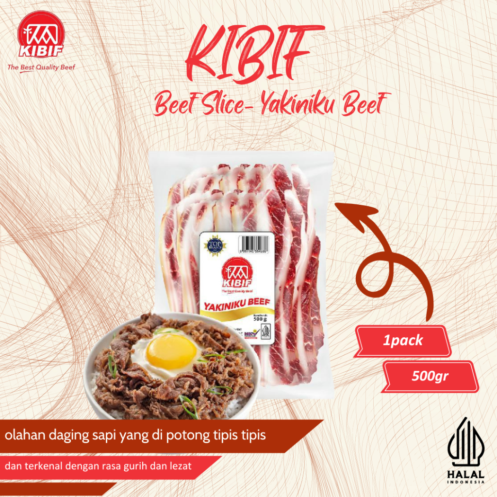 Jual KIBIF Yakiniku Beef Slice 500gr | Shopee Indonesia