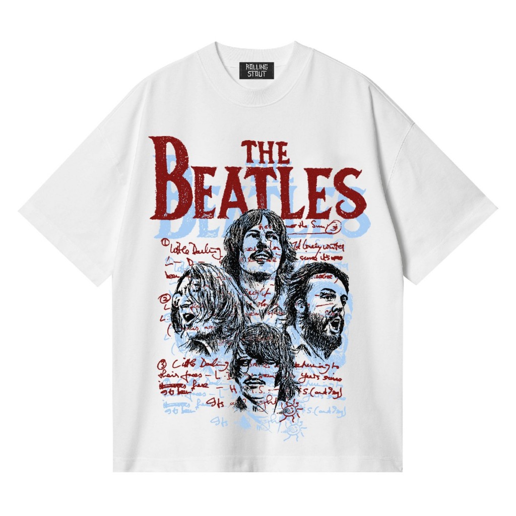 Jual Rollingstout T-shirt - Beatles lyric white - baju musik metal rock pria | Shopee Indonesia