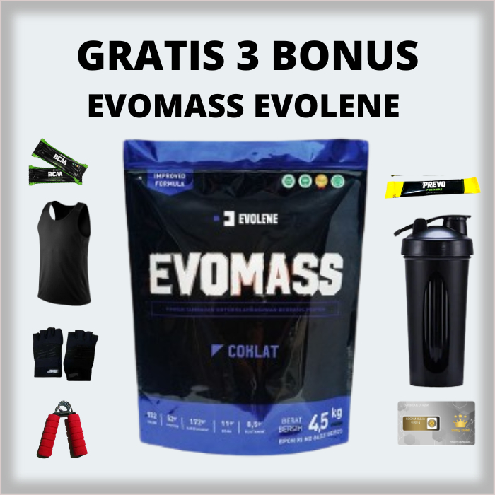 Jual EVOMASS 10 LBS MASS GAINER 4,5 KG MASS EVOLENE EVOLENE HALAL BPOM ...