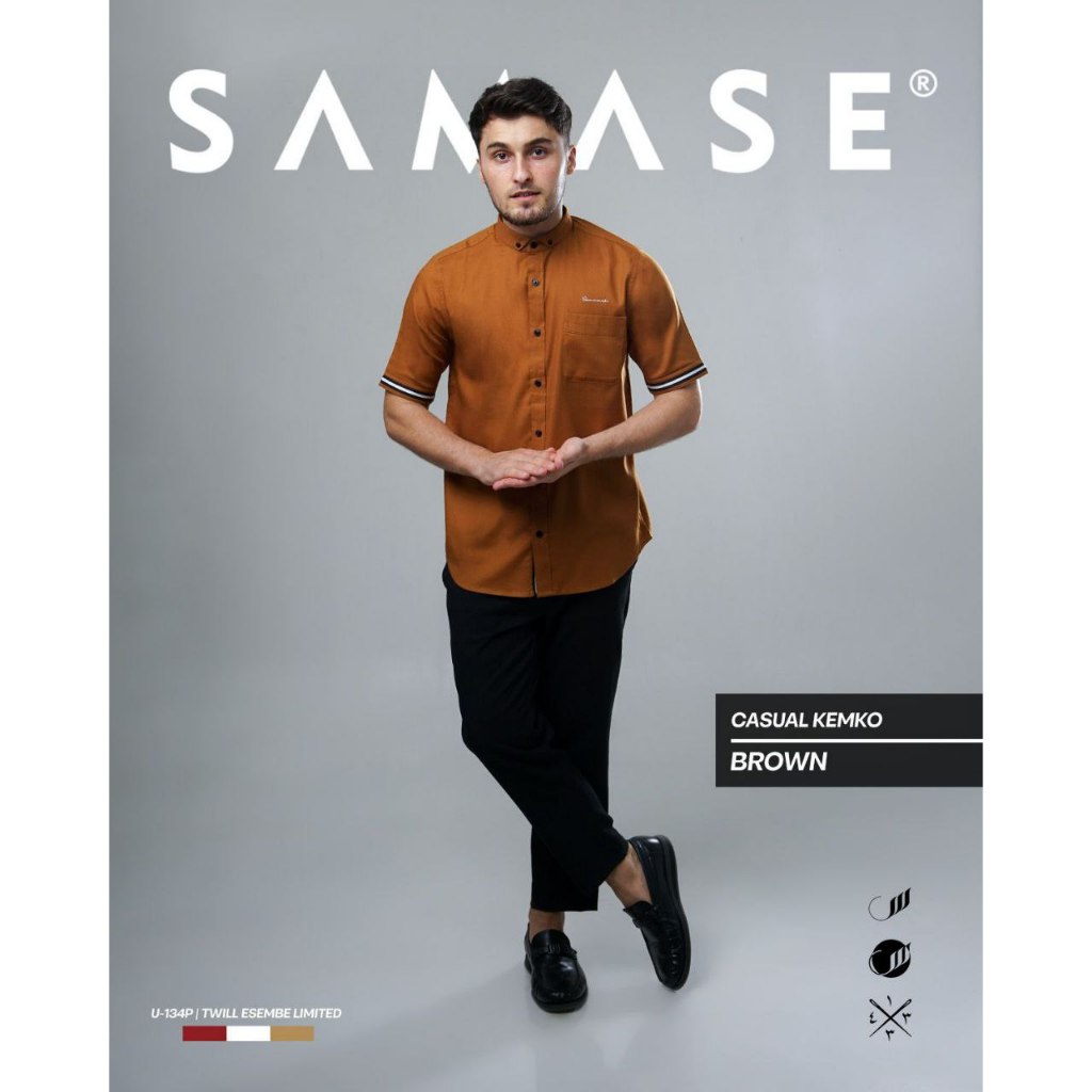 Jual SAMASE Kemko Casual U134P Kemeja Koko Pria Muslim Dewasa Lengan ...