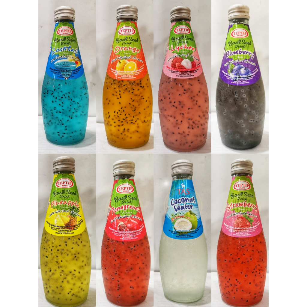 Jual [HALAL] TEPTIP BRAND BASIL SEED DRINK 290 ML/MINUMAN BIJI BASIL ...