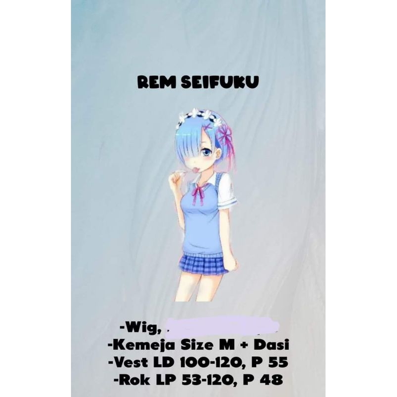 Jual rem re zero kara hajimeru costume dan wig cosplay seifuku | Shopee ...