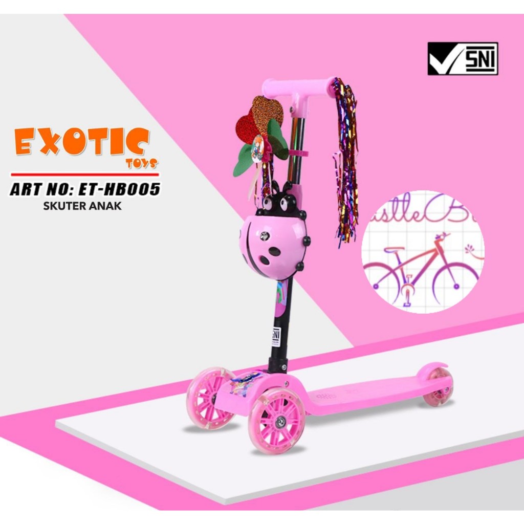 Jual Skuter anak EXOTIC HB005 Musik & Roda menyala dan rumbai2 | Shopee ...