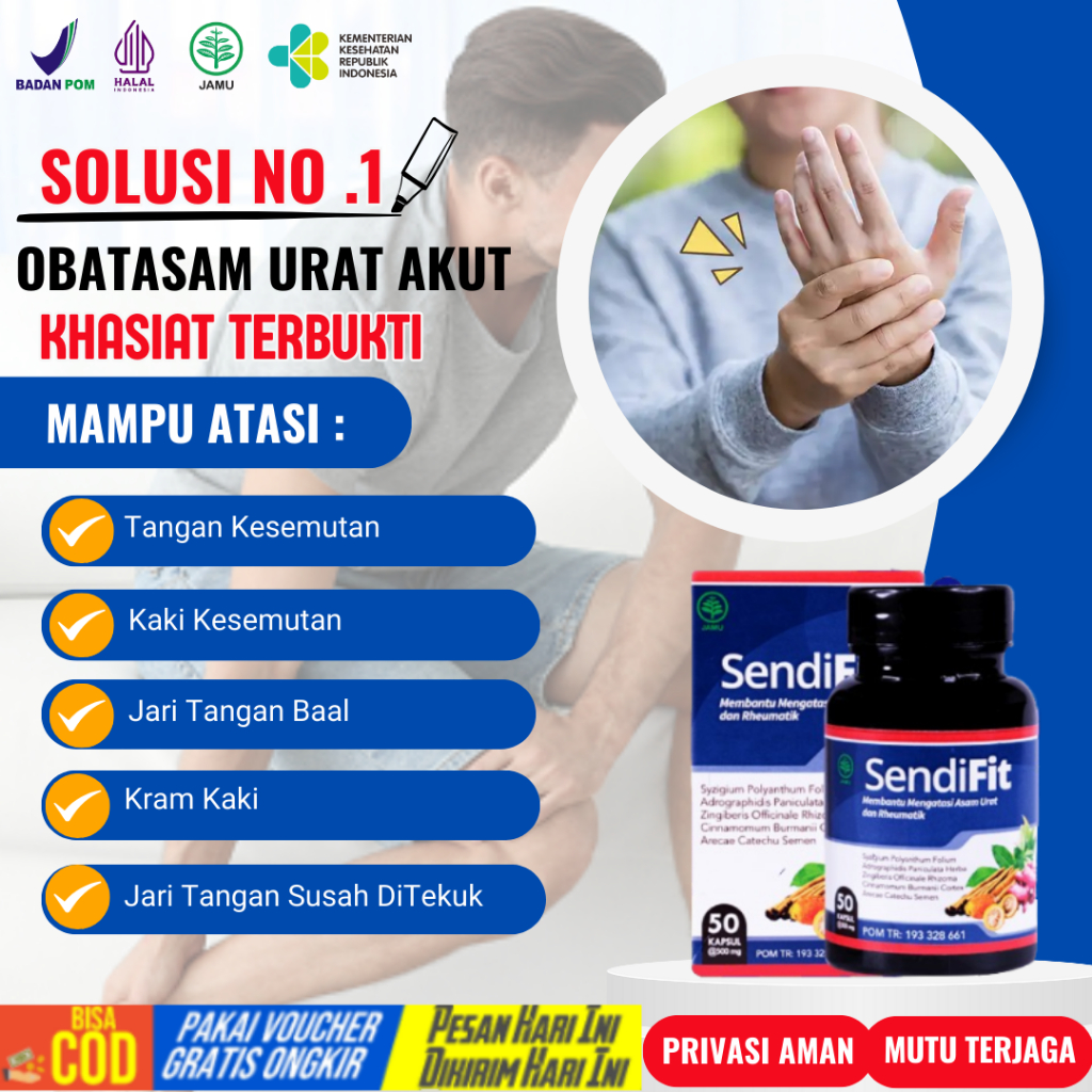 Jual SendiFit Kapsul Obat Kesemutan Dan Kebas Tangan Mati Rasa Jari ...