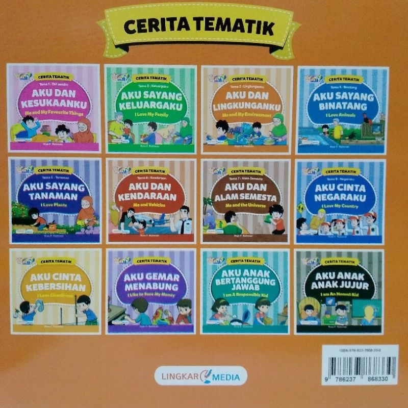 Jual Paket Buku Cerita Tematik untuk Anak /Buku Cerita Anak Bergambar Tematik /2 Bahasa HVS Full ...