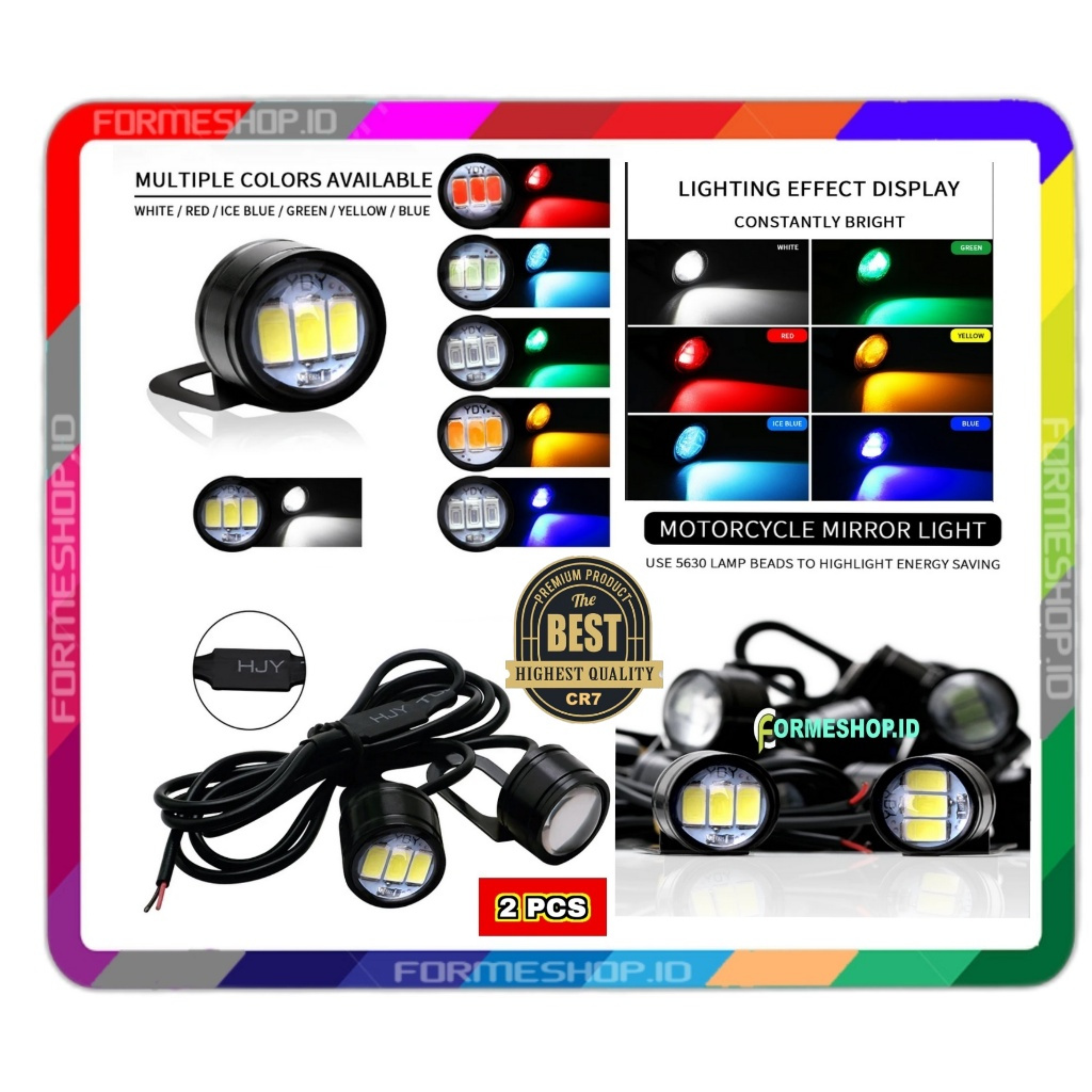 Jual LED LAMPU EAGLE EYE KEDIP 3 MODEL FLASH LED DRL MATA ELANG MOTOR MOBIL | Shopee Indonesia