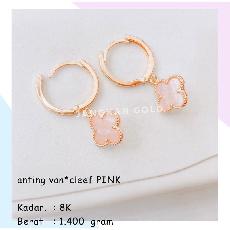 Jual ANTING VANCLEEF PINK 8K 1.400GR VC VCA CLOVER VAN CLEEF ALHAMBRA ...