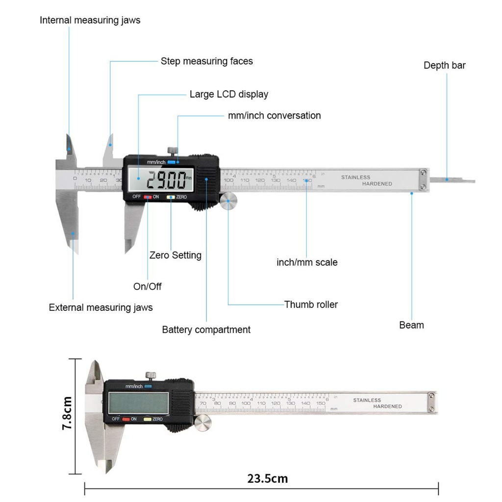 Jual JLD High Precision Vernier Calipers 0-150mm Household Precision ...