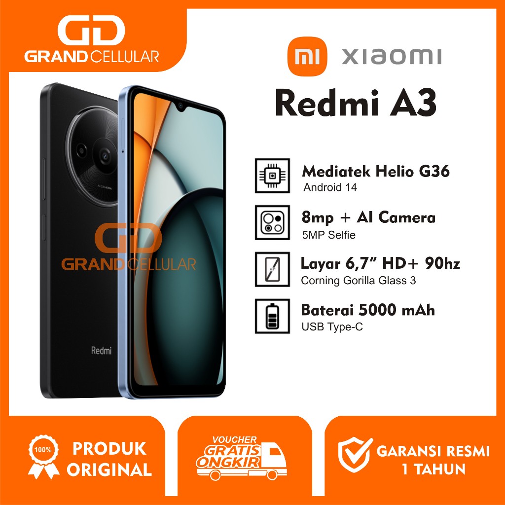 Jual REDMI A3 4GB RAM 128GB ROM Garansi Resmi | Shopee Indonesia