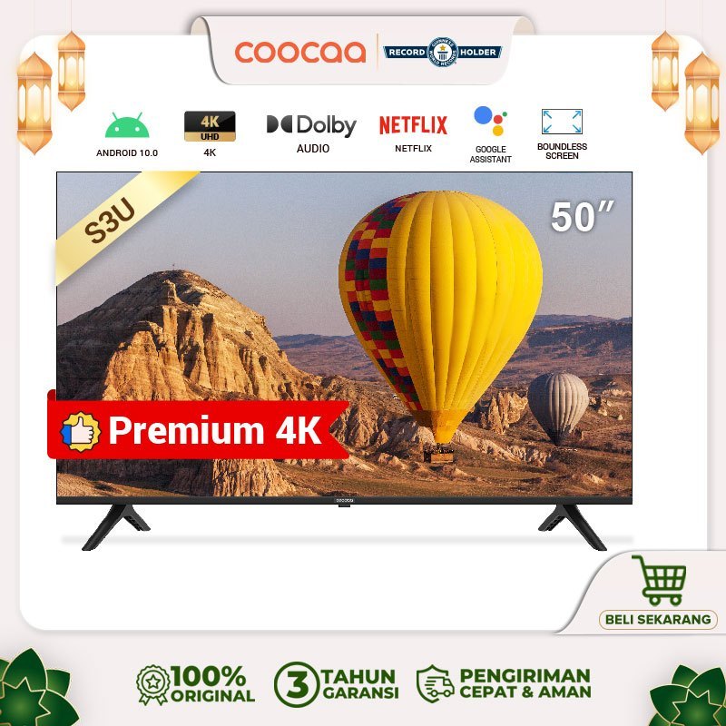 Jual LED TV COOCAA 50 inch ANDROID-Smart TV-4K UHD-Dolby Audio 50S3U ...