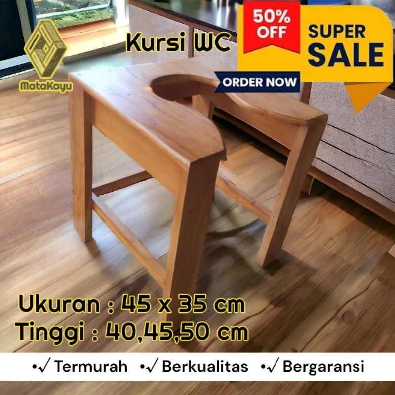 Jual kursi toilet wc duduk portable kursi kayu BAB lansia ibu hamil ...
