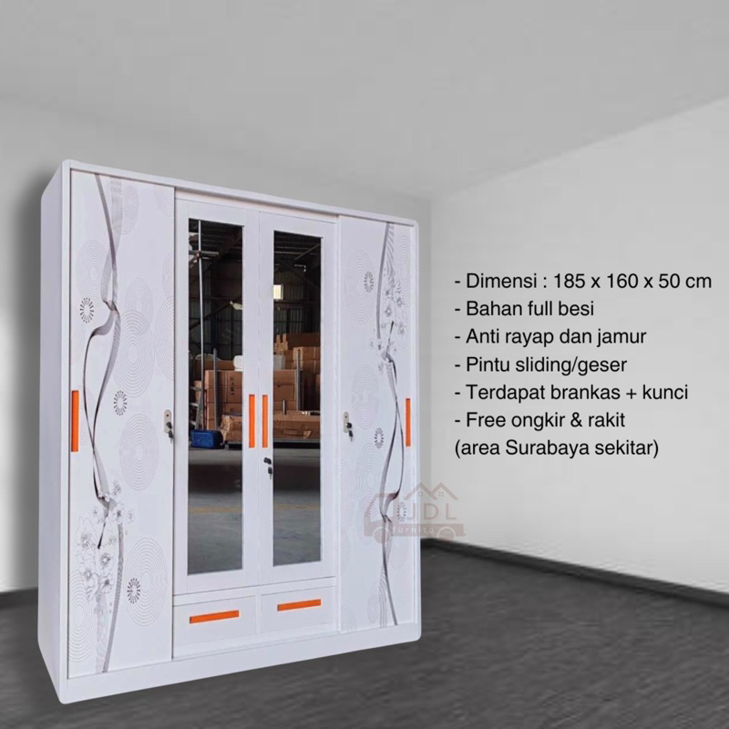 Jual FREE RAKIT SBY! Lemari Besi 4 Pintu (Kombinasi Sliding & Swing ...