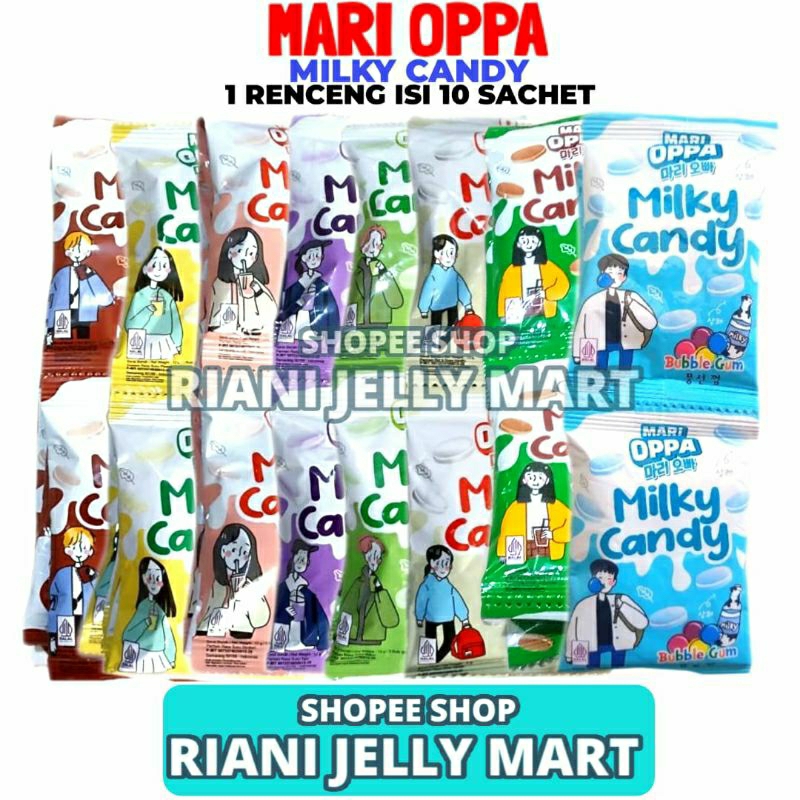 Jual Mari Oppa Milky Candy 1 Renceng Isi 10 Sachet | Shopee Indonesia