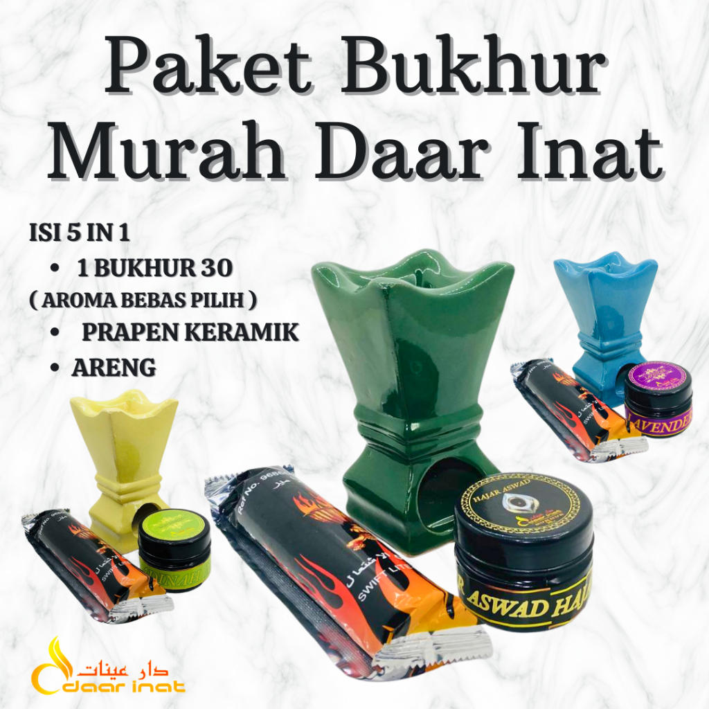 Jual Paket Murah Komplit Bukhur DAAR INAT 3 IN 1 Bukhur 30 gram + Areng ...