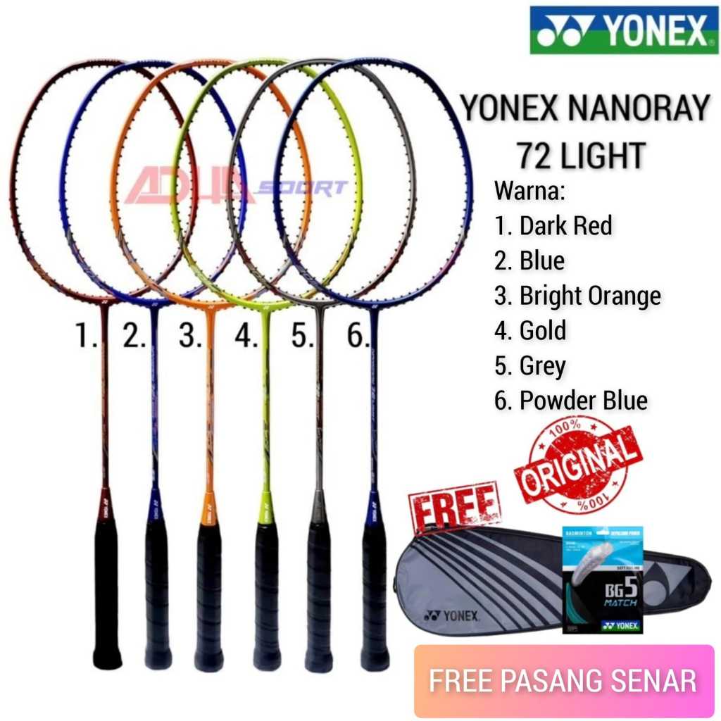 Jual Raket Badminton Yonex Nanoray 72 Light Rudy Hartono Series Original ADHA SPORT STORE ...