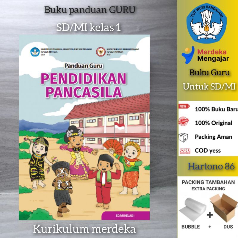 Jual Buku panduan GURU pendidikan Pancasila/PKN untuk SD/MI kelas 1 kurikulum merdeka/Kumer ...