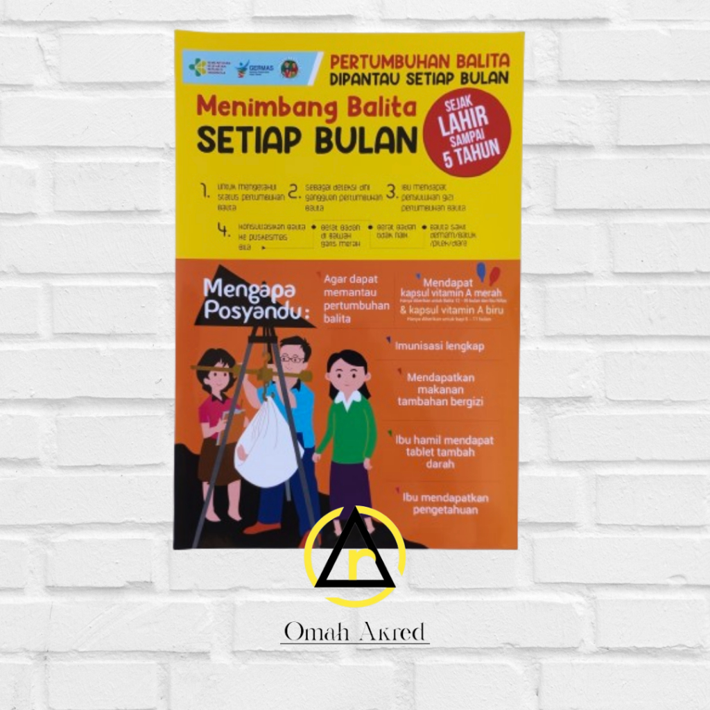 Jual Poster Menimbang Balita Setiap Bulan - Posyandu - Kebidanan - 12 ...