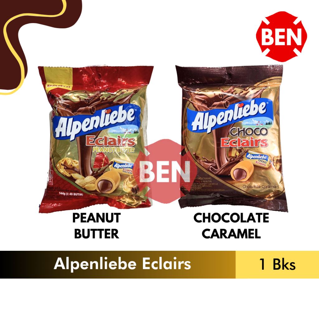 Jual Permen Alpenliebe Eclairs Chocolate Caramel / PEANUT BUTTER 144g ...