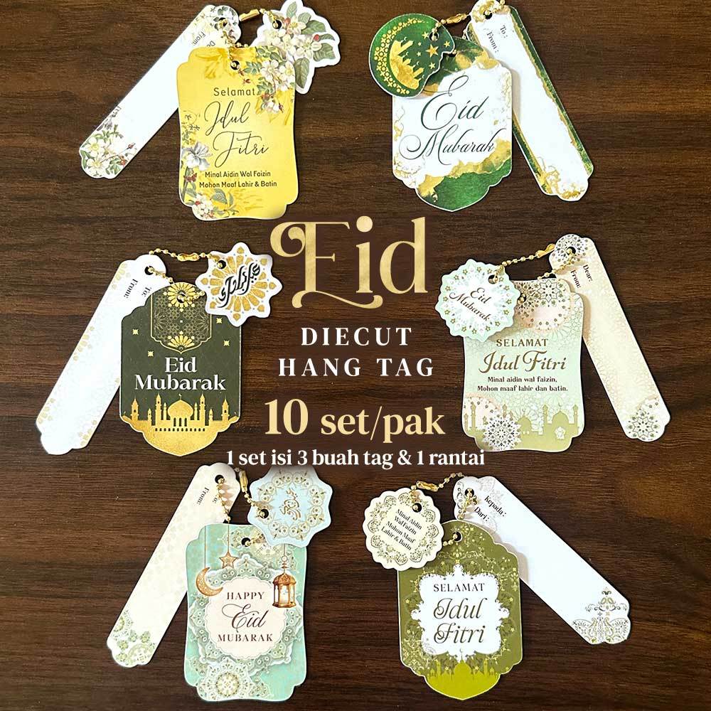 Jual 10 SET/pack Hang Tag Tebal Lebaran / Tag Hamper EID MUBARAK ...