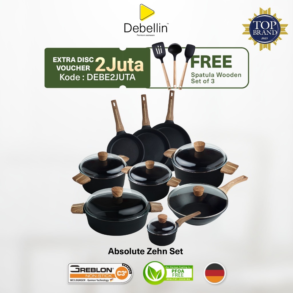 Jual Debellin Premium Cookware Set - Absolute Granite Zehn Package Set | Shopee Indonesia