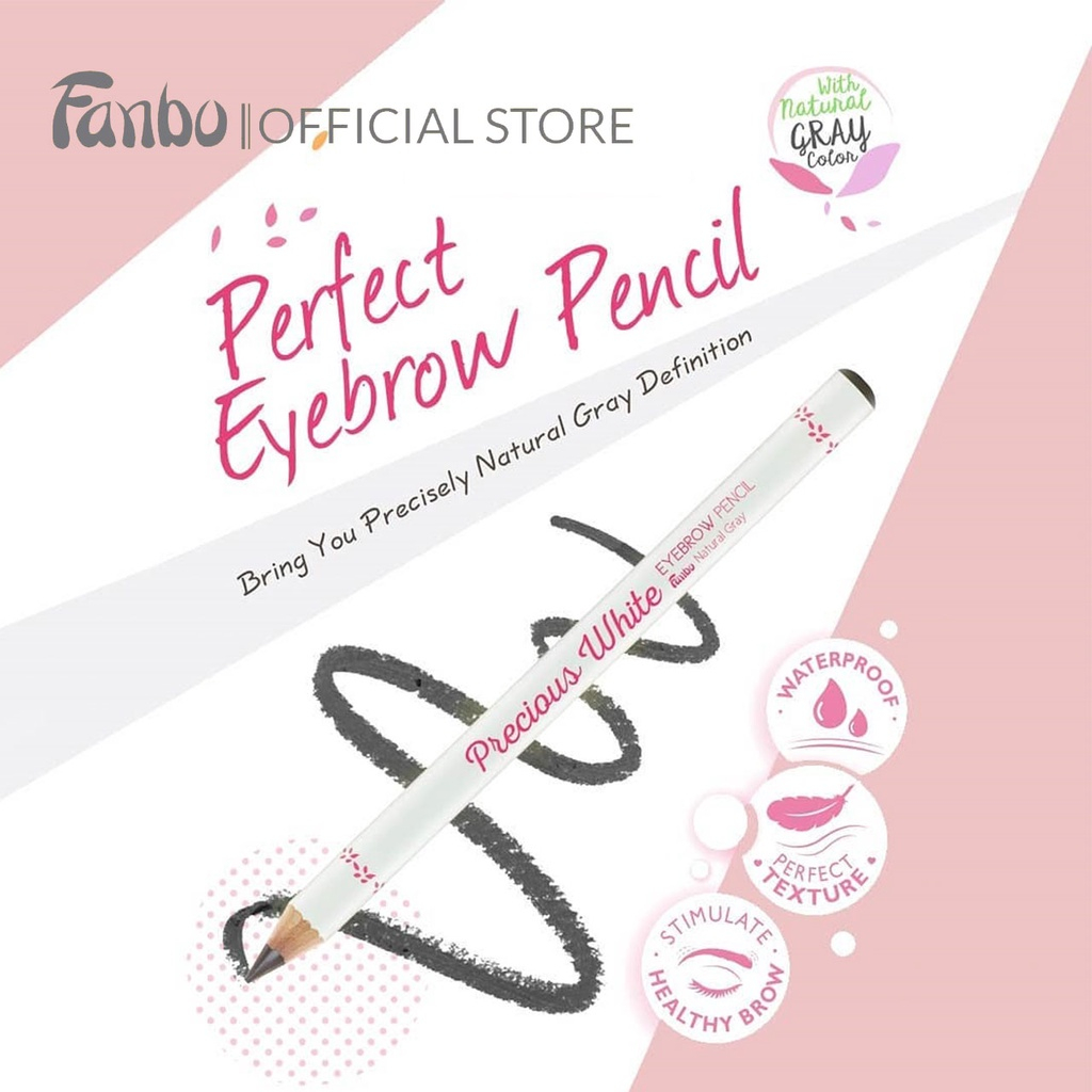 Jual Fanbo Precious White Eyebrow pencil Natural Gray - Pensil Alis ...