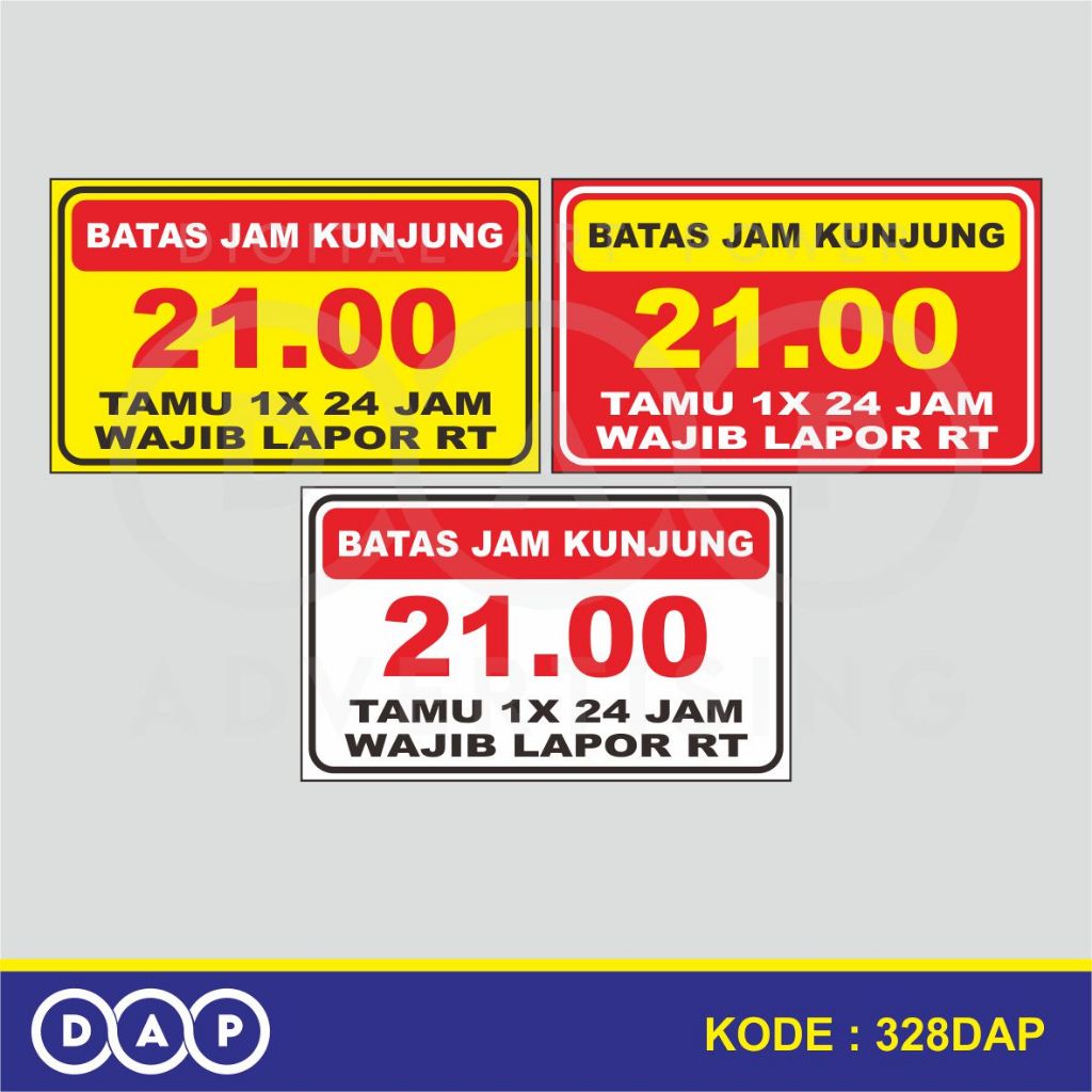 Jual 328 - STIKER BATAS JAM KUNJUNGAN - 25 X 15 CM - VYNIL - TERBAIK ...