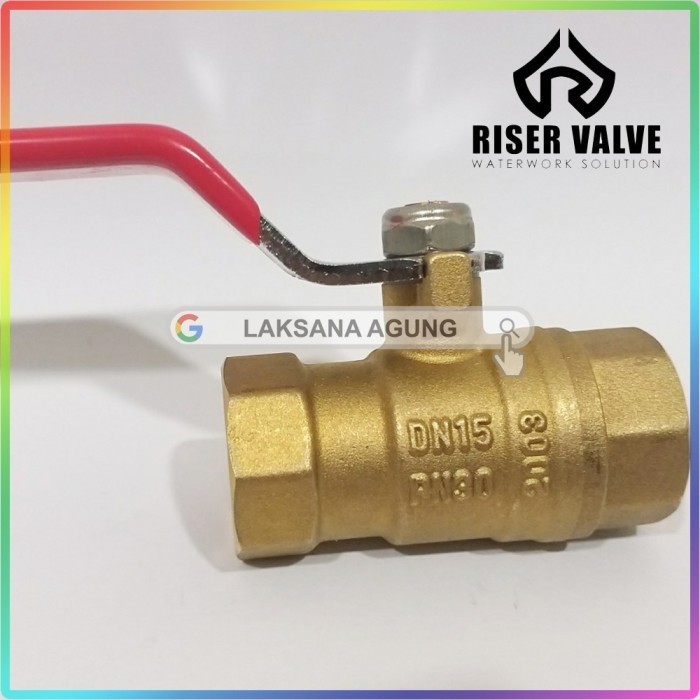 Jual Ball Valve Brass 600 Wog 1" Riser | Ball Valve kuningan 1 inch ...